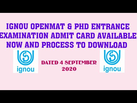IGNOU OPENMAT MBA & PHD ENTRANCE EXAM ADMIT CARD RELEASED BY NTA DATED 4 SEPTEMBER #HOW TO DOWNLOAD