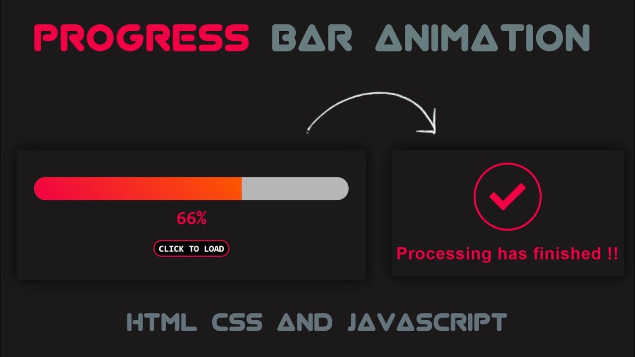 Javascript Loading Bar Animation on button Click | Progress Bar Animation in HTML CSS & JavaScript