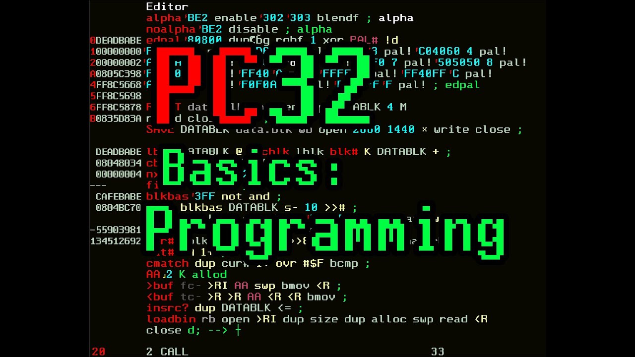 PC32 Tutorial: Programming Basics