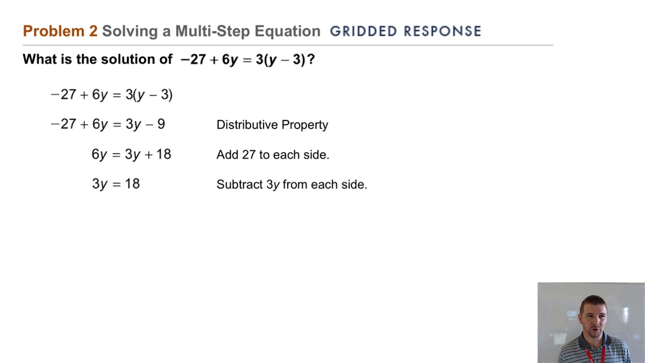 Algebra 2 1-4 Solving Equations: Problem 2 - Solving a Multi-Step Equation