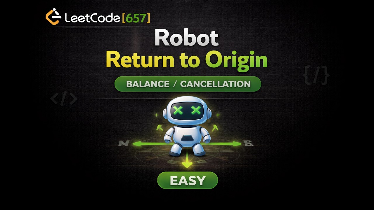 LeetCode 657 Explained in 5 Minutes 🚀 | Robot Return to Origin #leetcode #coding #dsa #python
