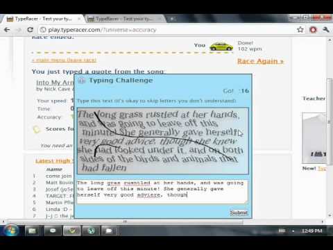 Hendra Permana's Typing 154 wpm on Typeracer's Cheating Test!!
