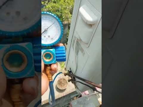 How to R410 Gas Charging Back Pressure Vij Refrigeration and Air Conditioner #r410a #GoraVij