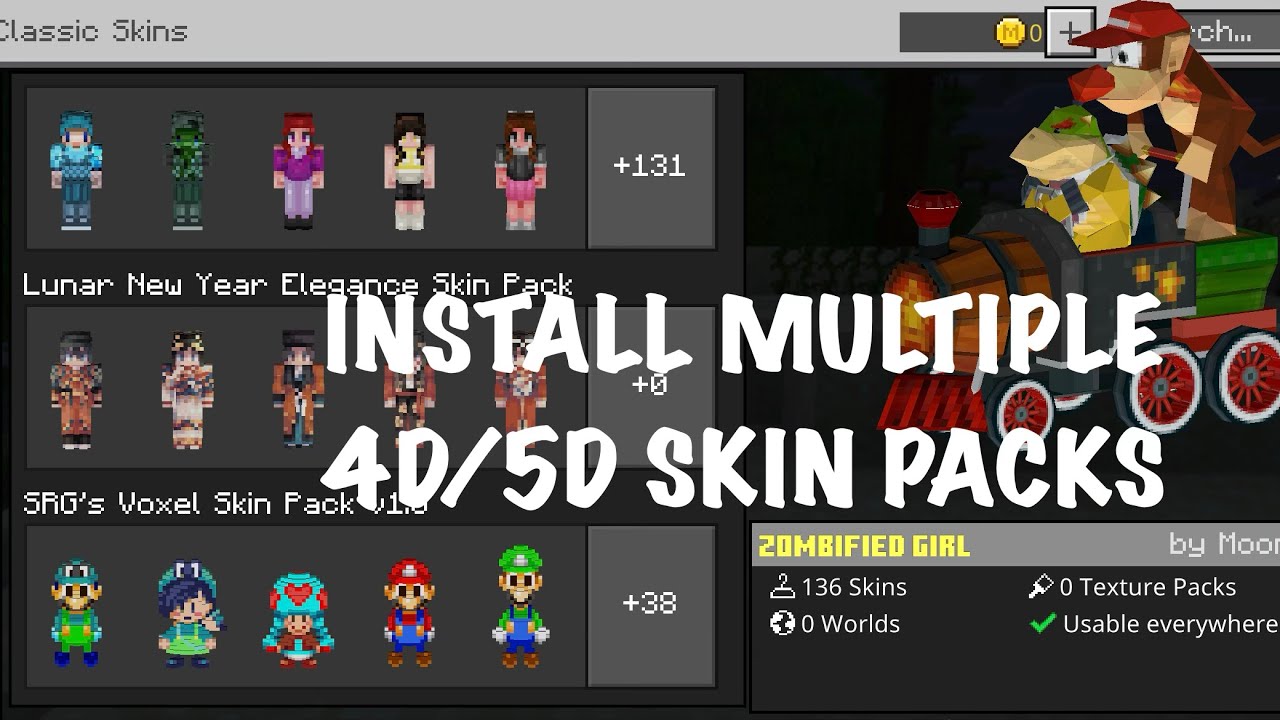 IMPORT MULTIPLE 4D-5D SKIN PACKS MINECRAFT (ALL DEVICES)