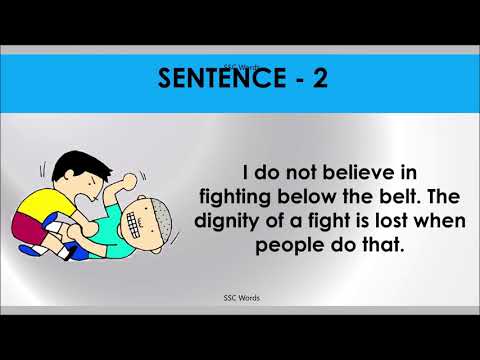 BELOW THE BELT Idiom 1465 # Meaning and five sentences # SSC Words