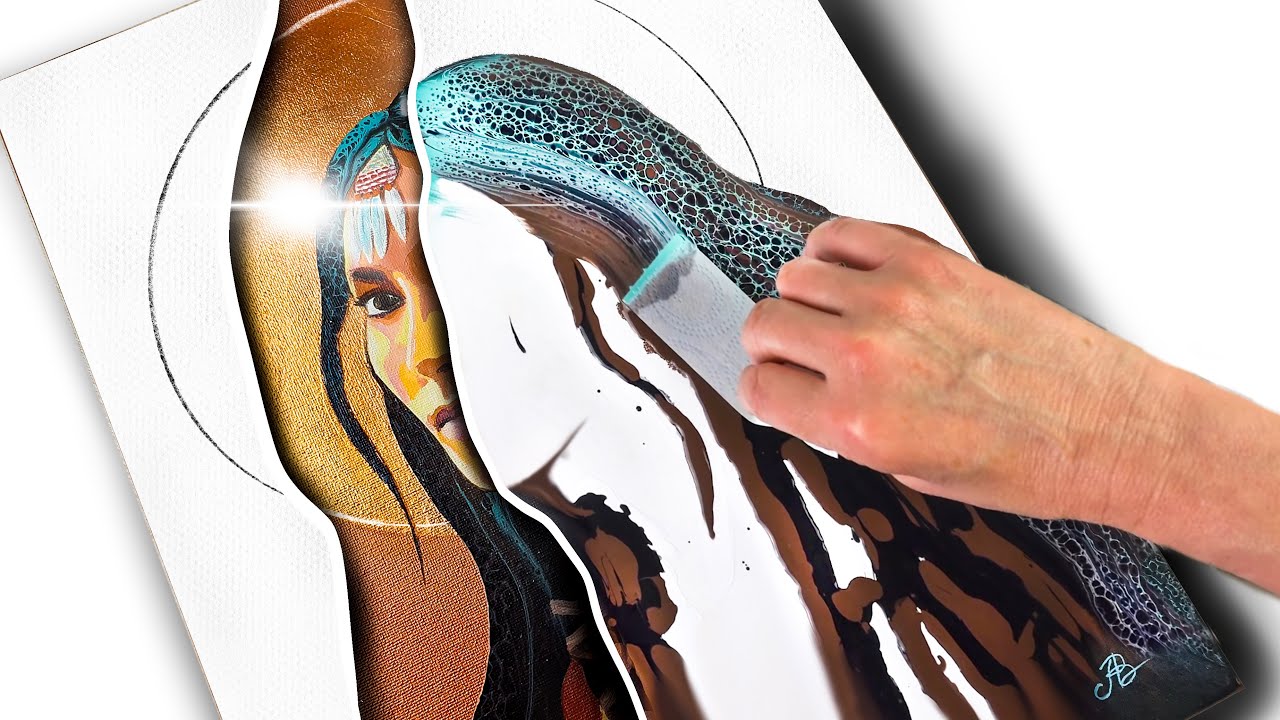 My Biggest Mistake turns into BEAUTY - STUNNING Native American Woman Art | AB Creative Tutorial