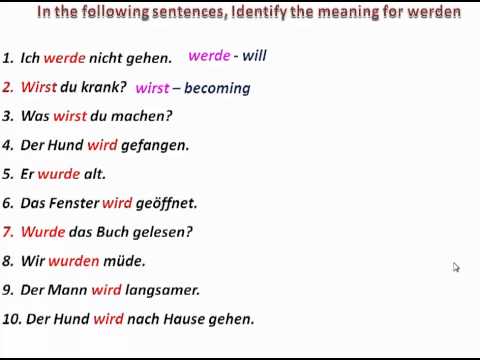 Working with the German verb werden - www.germanforspalding.org