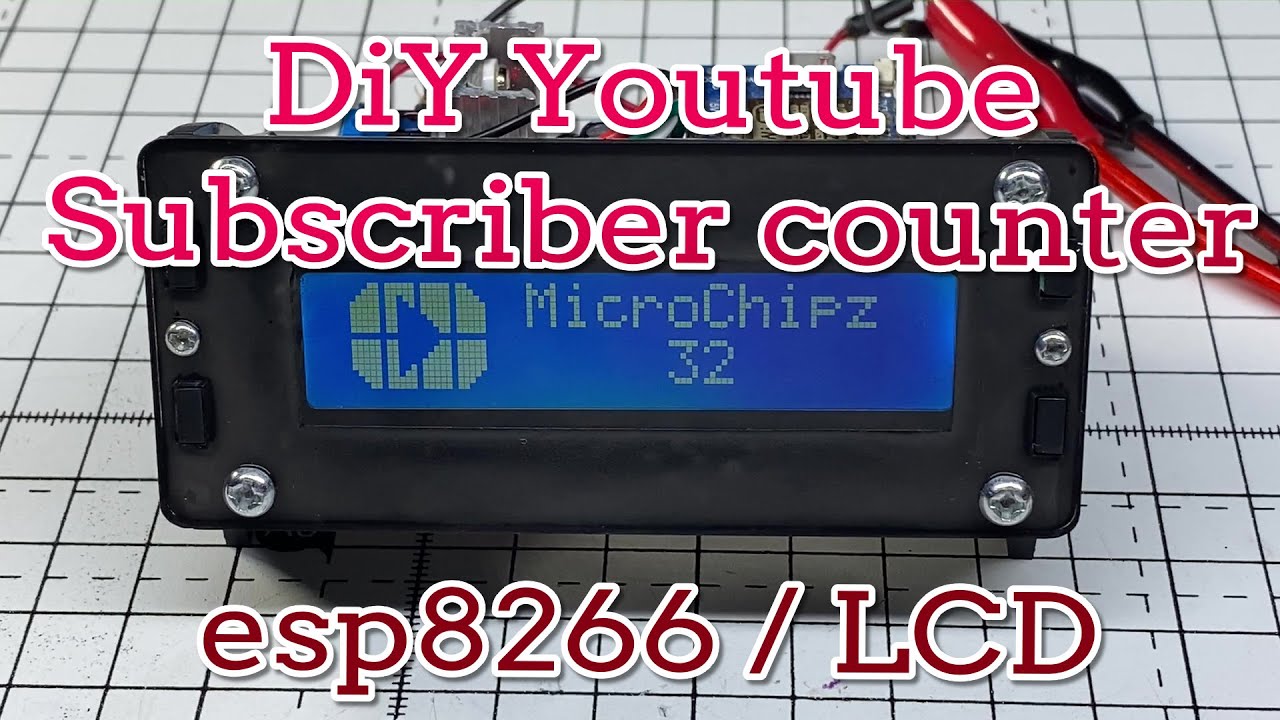 EP 032 - Lets build a YouTube subscriber counter, LCD and esp8266 wemos d1 mini.