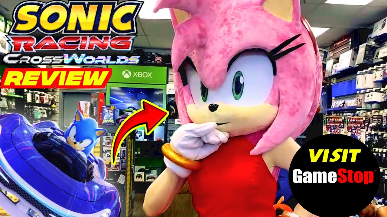 Amy Rose visits to Gamestop and reviews sonic racing crossworld