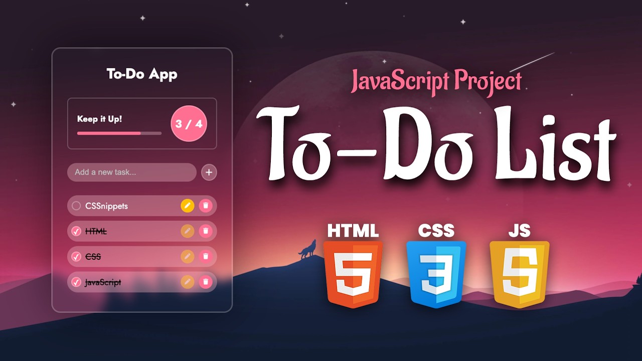 Create a To-Do List App with HTML, CSS & JavaScript | Task App in JavaScript