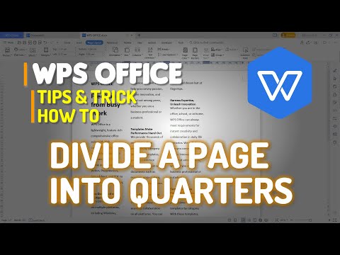 WPS Office Word How To Divide A Page Into Quarters