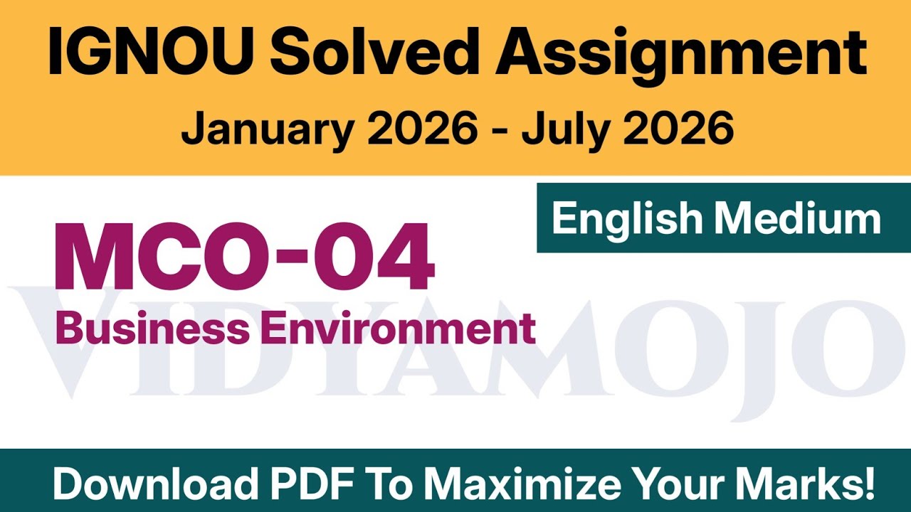 IGNOU MCO 04 Solved Assignment 2026 English Medium PDF Download