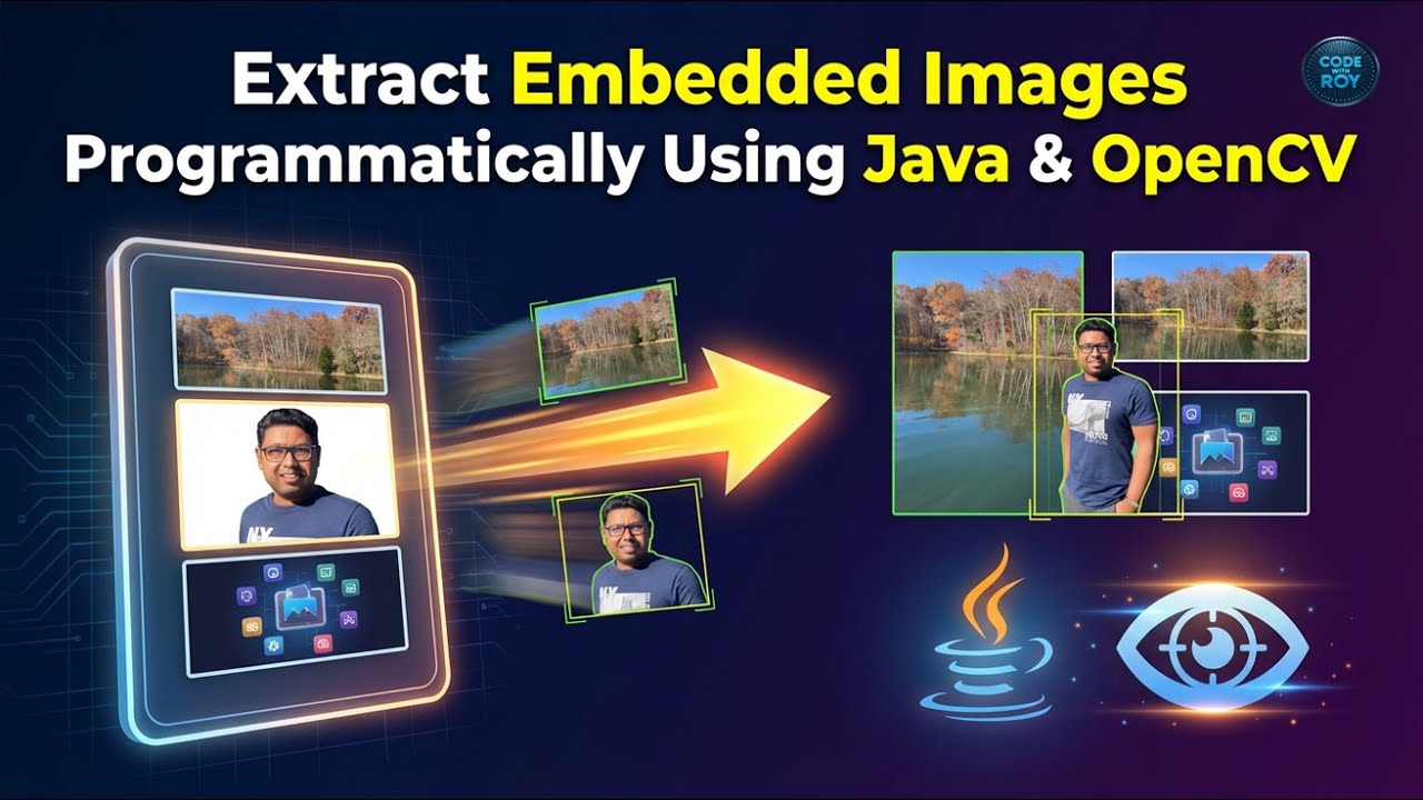 Extract Embedded Images Programmatically Using Java & OpenCV | CODEwithROY | CH33
