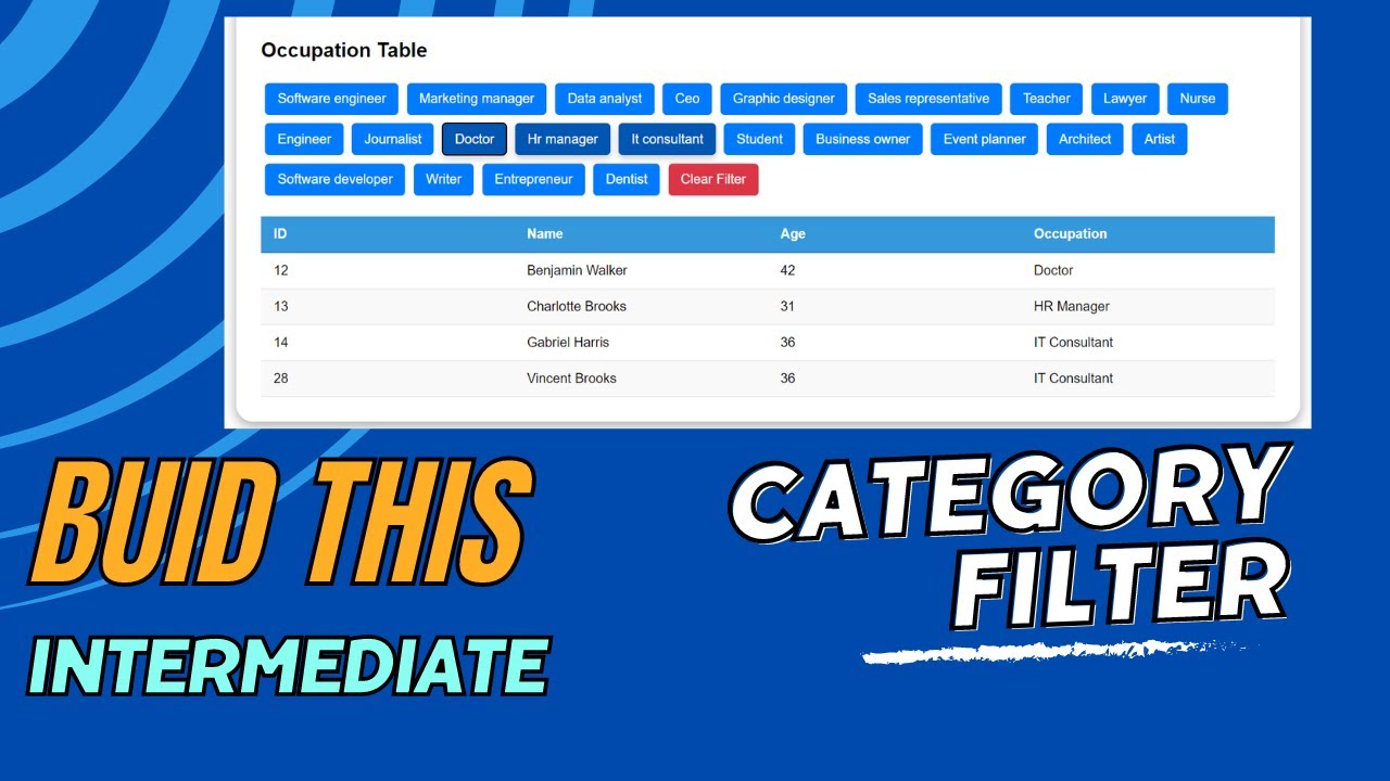 Multi-Filter Data Table with JavaScript | part 1