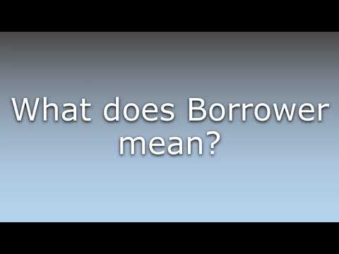 What does Borrower mean?