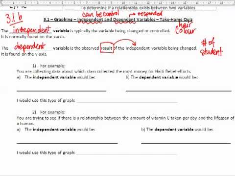 Grade 7 - 3.1b - Graphing - Independent Dependent Variables