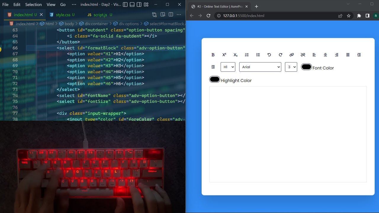 ASMR Programming - JavaScript Text Editor - No Talking
