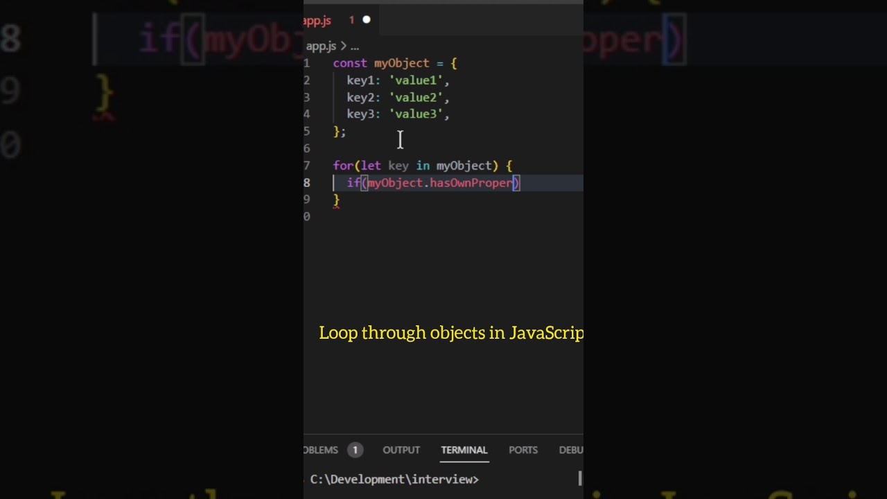 Object iteration in JavaScript #arraymanipulation #javascriptcoding #objectloop