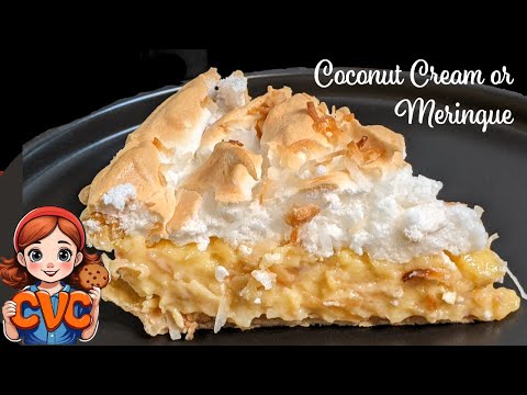 Coconut Cream Pie - Old Fashioned - Simple Ingredient - Southern Baking