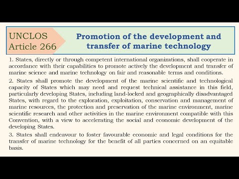 UNCLOS, Article 266, Promotion of the development and transfer of marine technology