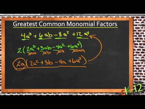 Greatest Common Monomial Factors: An Application (Algebra I)