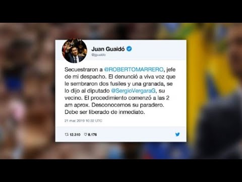 Venezuela Guaido denounces arrest of his chief of staff (tweet)