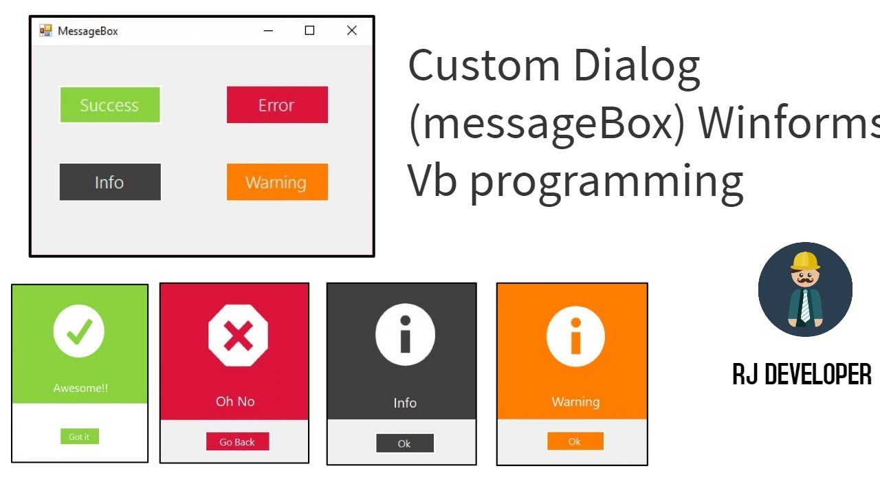 How to Create Custom Dialog (messageBox) Winforms Vb programming
