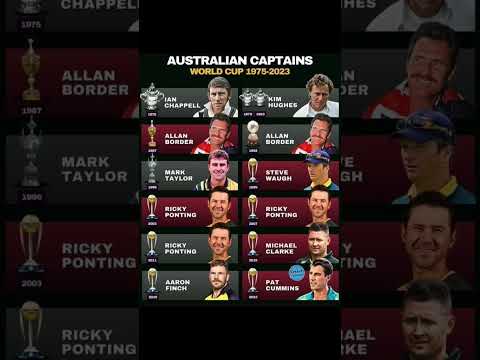 AUSTRALIAN CAPTAINS WORLD CUP 1975-2023 #cricket#icc #worldcup #t20worldcup #viral #trending #shorts