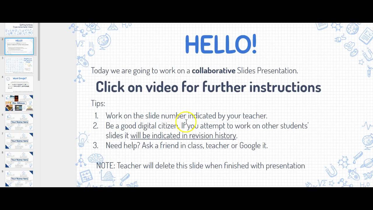Collaborative Google Slides Directions