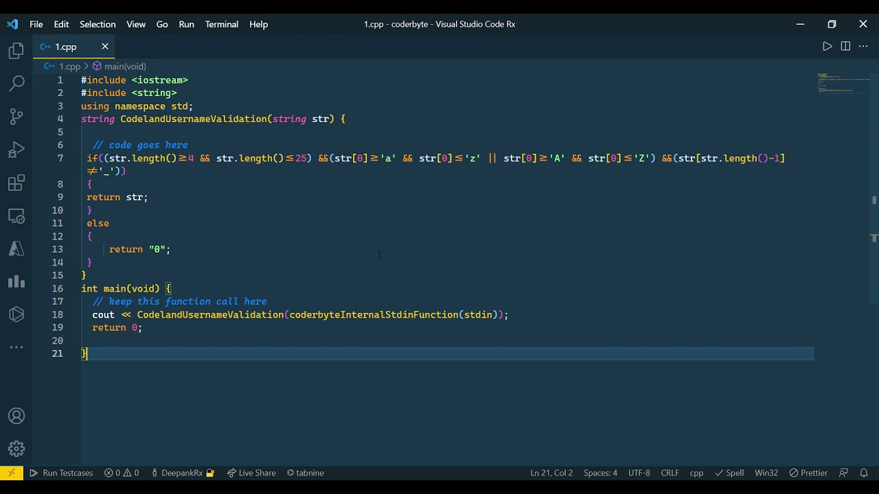Codeland Username Validation