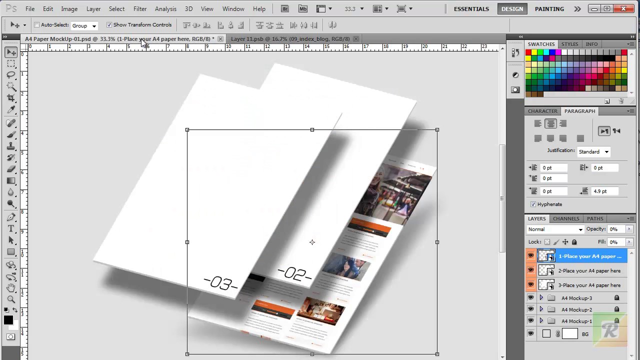 A4 Paper MockUps Tutorial