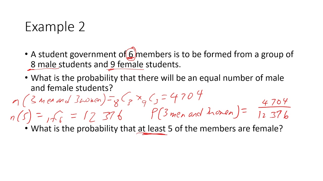 MDM4U - 3.5 - Probabilities Using Combinations