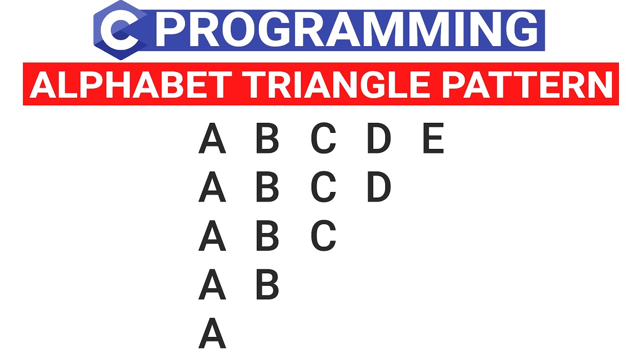 TRICK for Triangle C Pattern | C Program to Print Triangle Using Alphabets | C Triangle Pattern