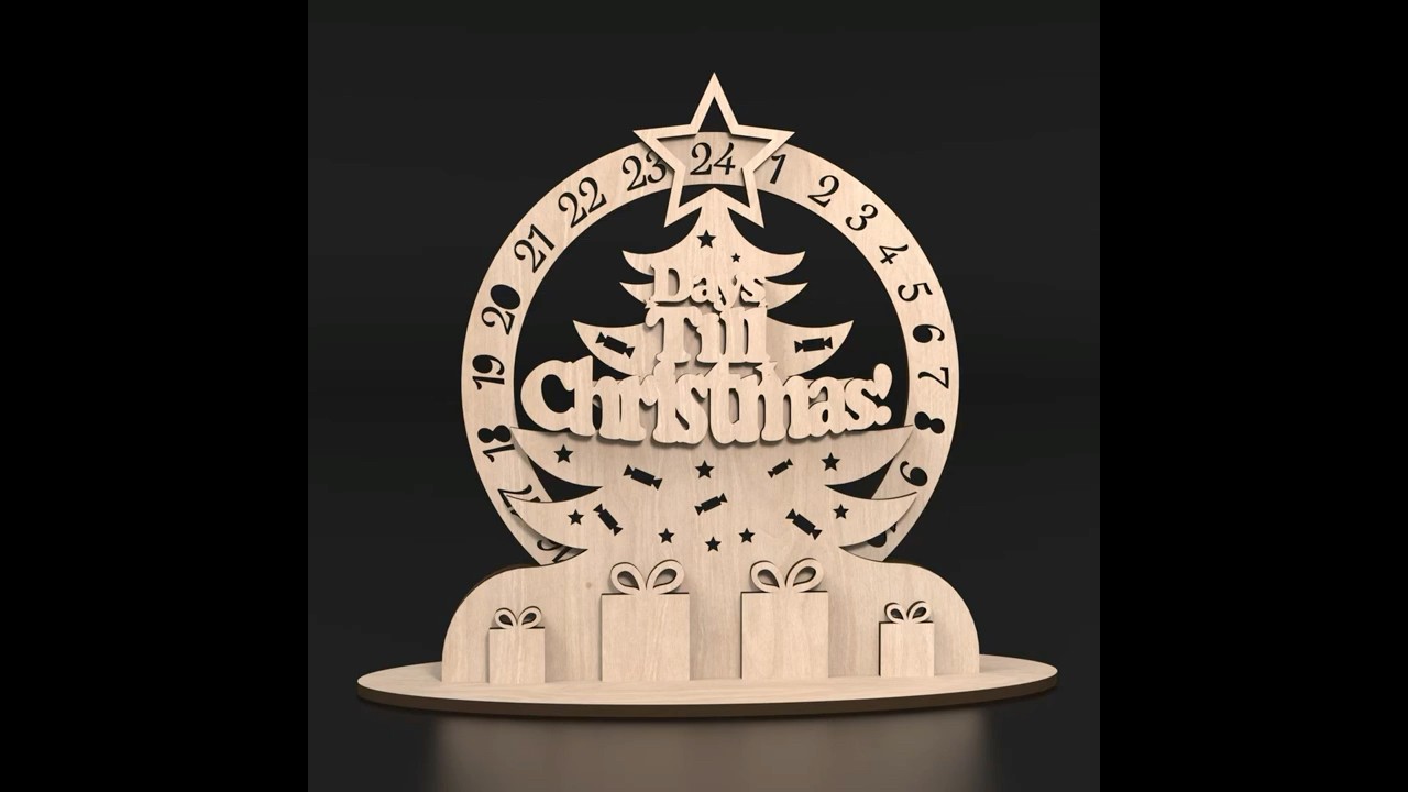 Christmas Countdown Calendar #lasercutting #svgcutfile -- Link in comments