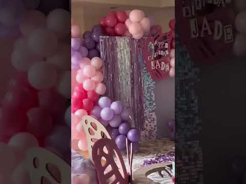 BEHIND THE SCENES of my GIANT 🪩Y2K🦋balloon backdrop for my birthday (took over 3 hours😱)
