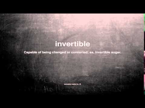 What does invertible mean
