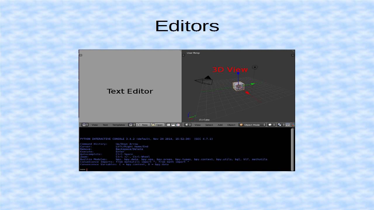 Blender Python 1. Python Console and Text Editor