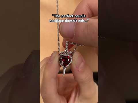 #couplenecklace #couplejewelry #matchingjewelry Heart and Sword Matching Necklaces for Couples