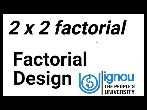 Factorial Design // 2X2 factorial design // Part I