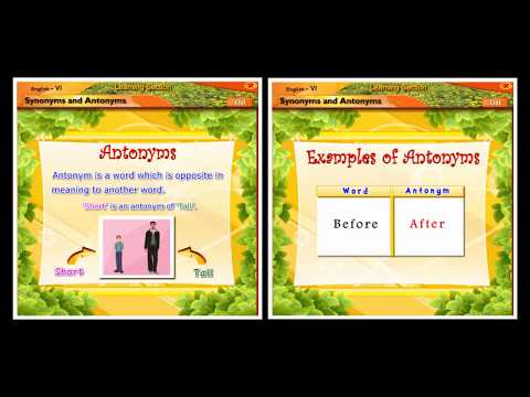 Synonyms and Antonyms | English | Grammar | Sixth