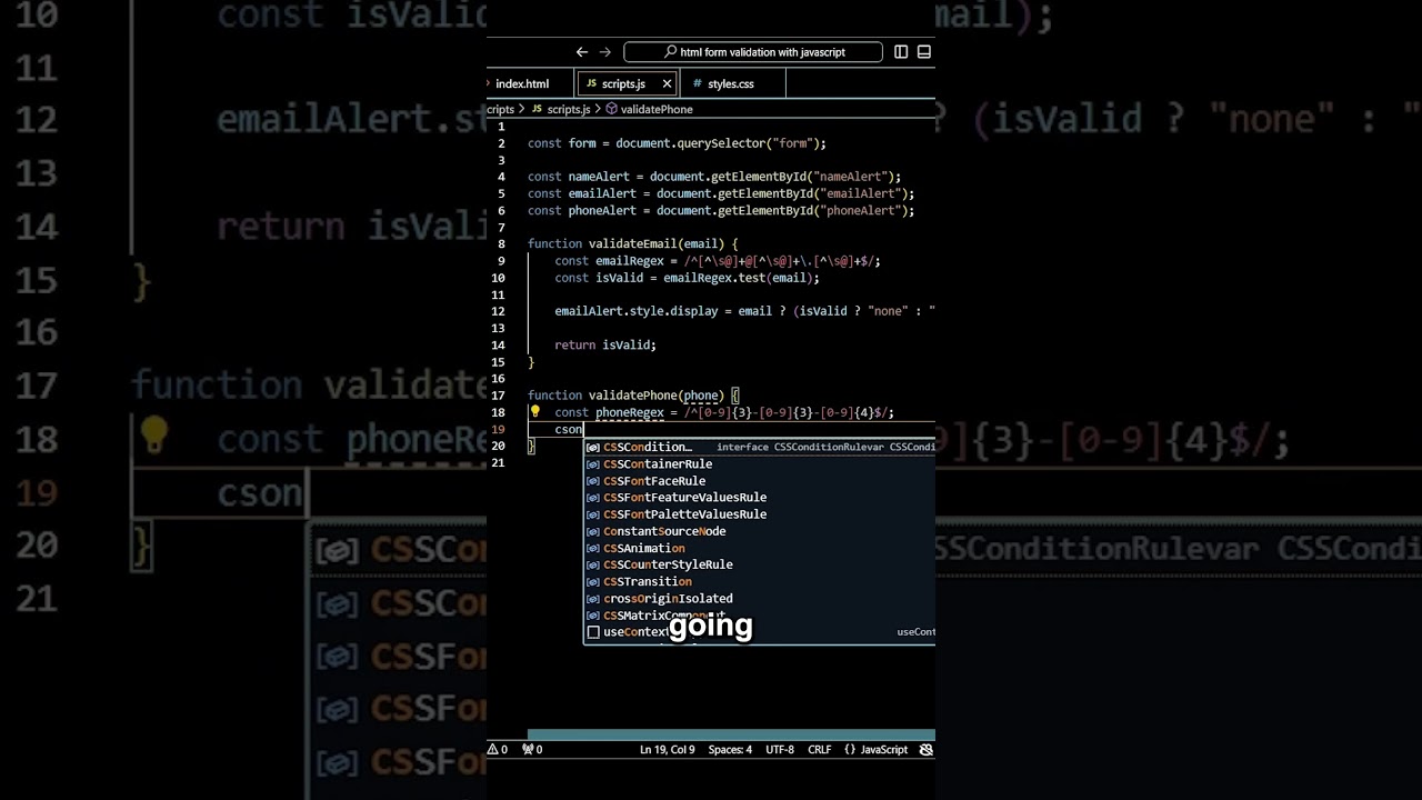 JavaScript Hack to Validate Phone Input Errors | HTML & JavaScript Tutorial