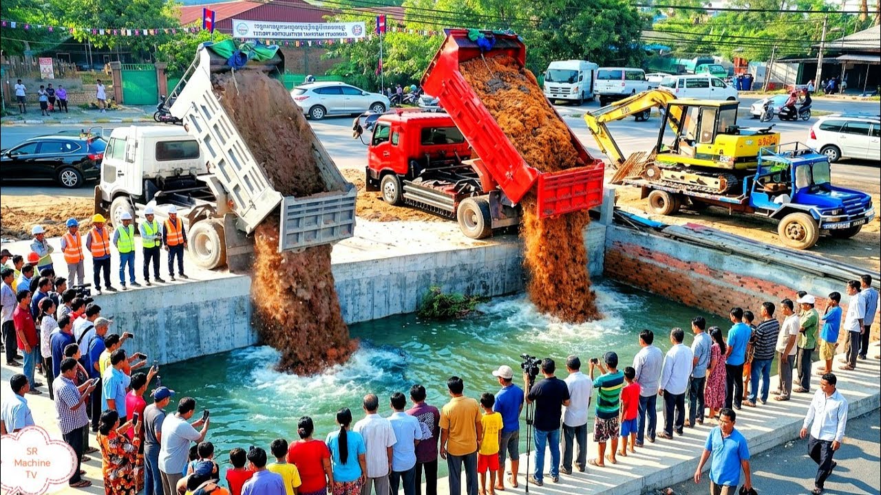 Amazing New Complete PROJECT! 5 T Truck Dumping Soil & Skill Bulldozer Pushing Soil After