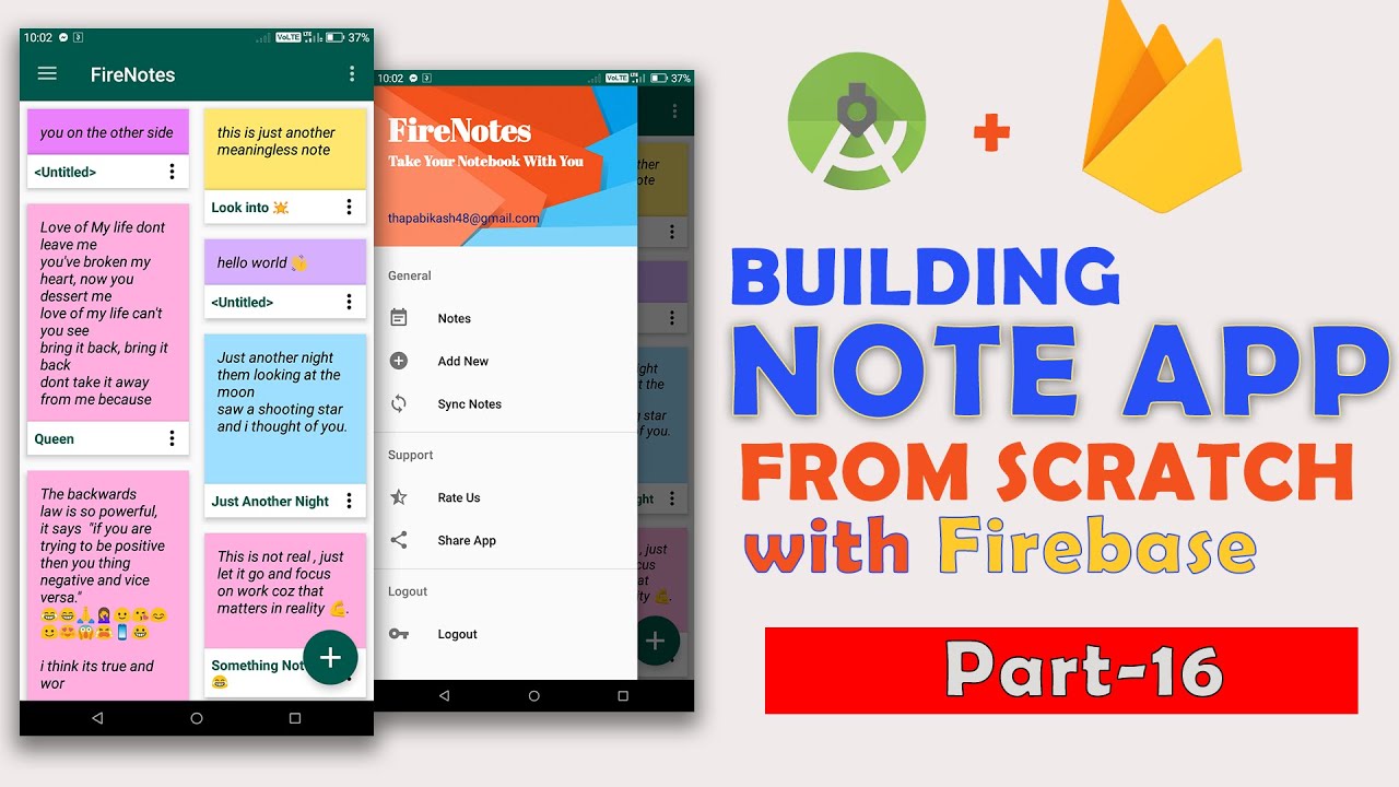 Android Note Taking App Tutorial With Firebase | Part - 16 |  User Specific Document & Collections