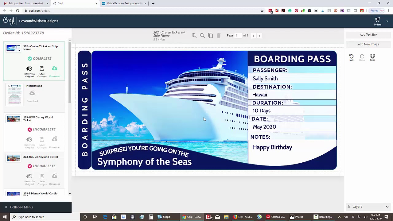 How To Edit Your Surprise Trip Ticket Template on a Computer