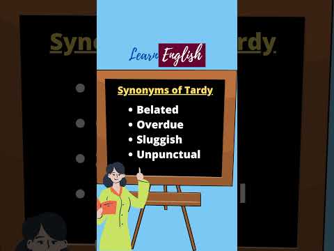Synonyms of Tardy? | Tardy का Synonyms? #shorts #learnenglishmeaning #synonyms #youtubeshorts
