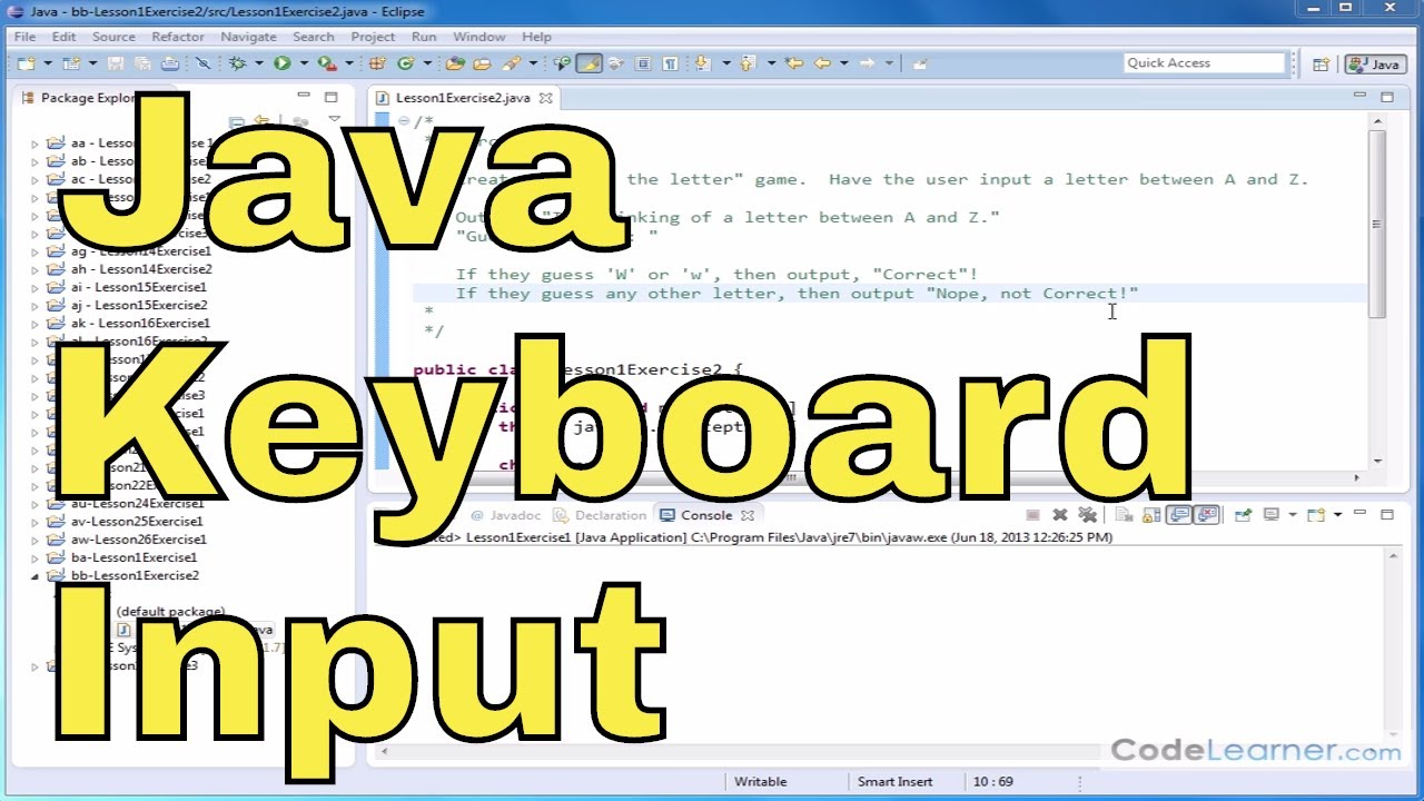Learn Java - Exercise 01y - Read Keyboard Input