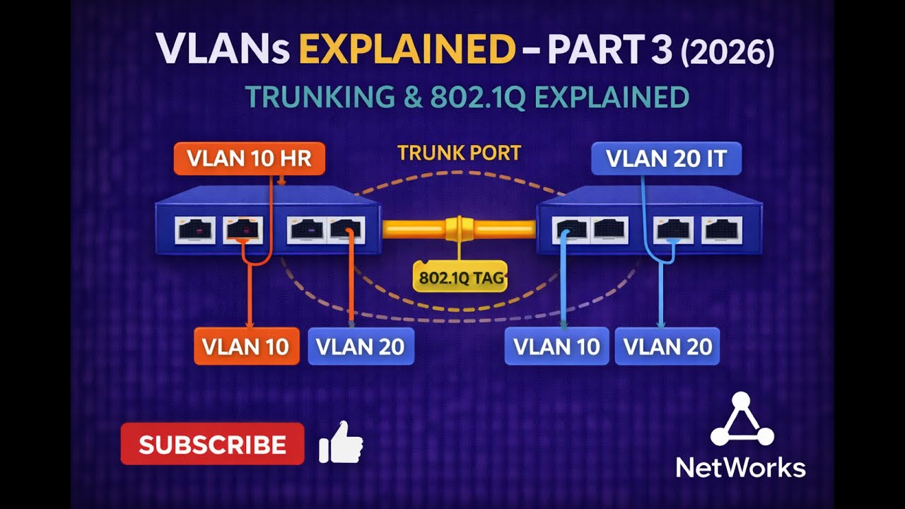 VLANs Explained – Part 3 (2026): Trunking & 802.1Q Explained