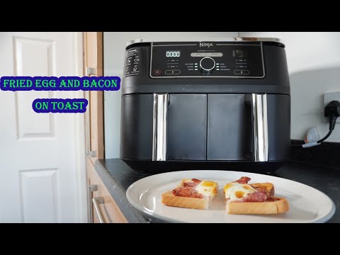 NINJA AIR FRYER fried egg and bacon on toast. foodi max dual zone 9.5ltr #cooking #recipe