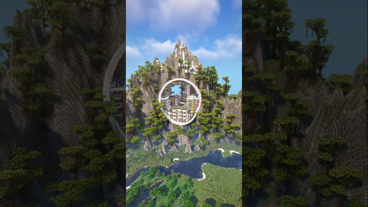 Minecraft: Futuristic Mountain Base Timelapse Build #minecraft