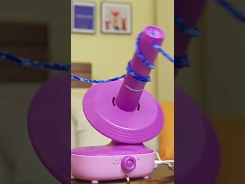 I am obsessed with this automatic yarn winder! It makes the prettiest cakes and it's so easy to use!